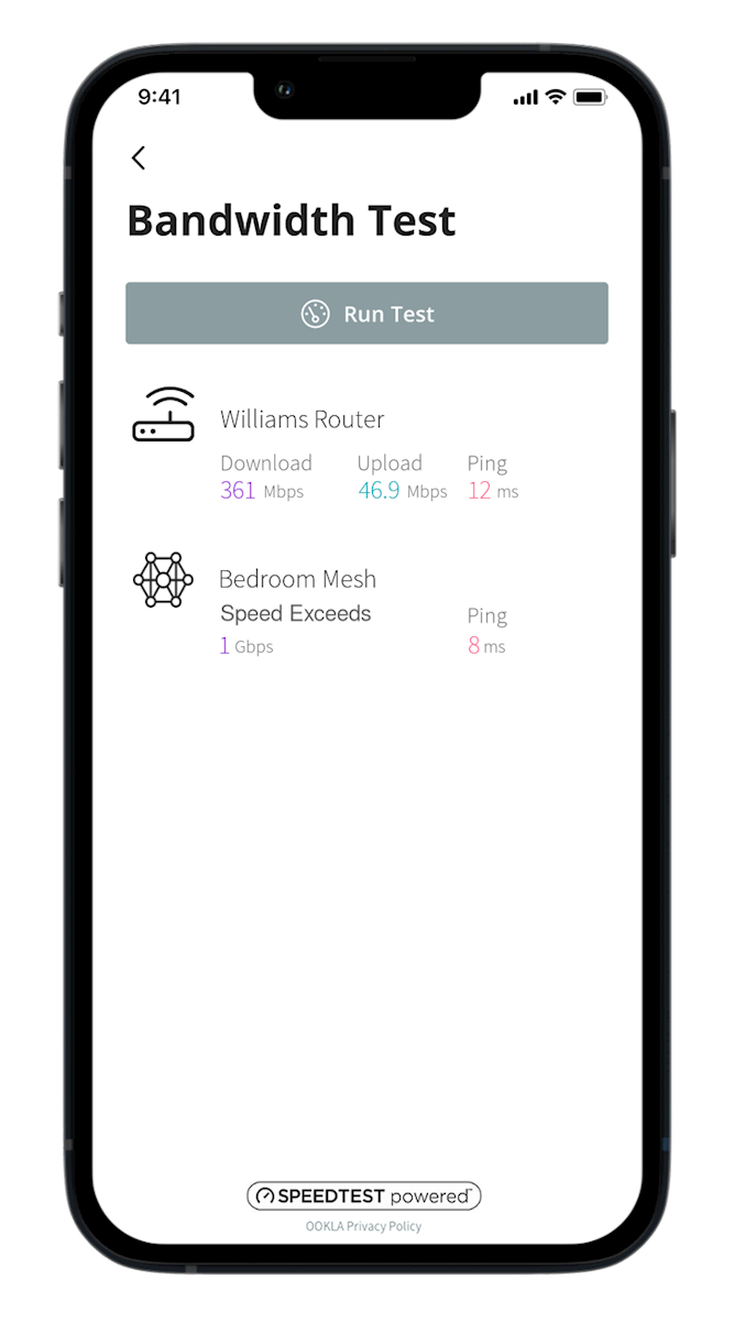 CommandIQ Bandwidth Test